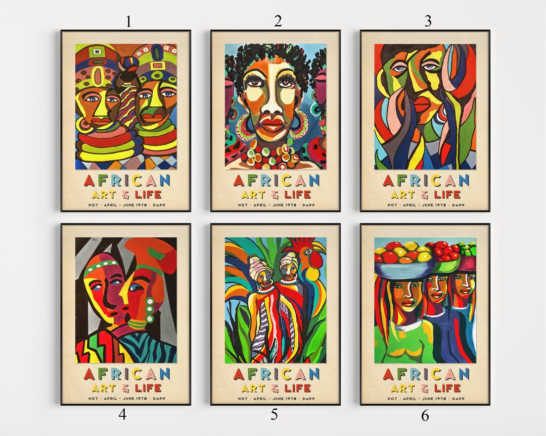 African Art Poster Sets Traditional African Decor Black Wall - Etsy