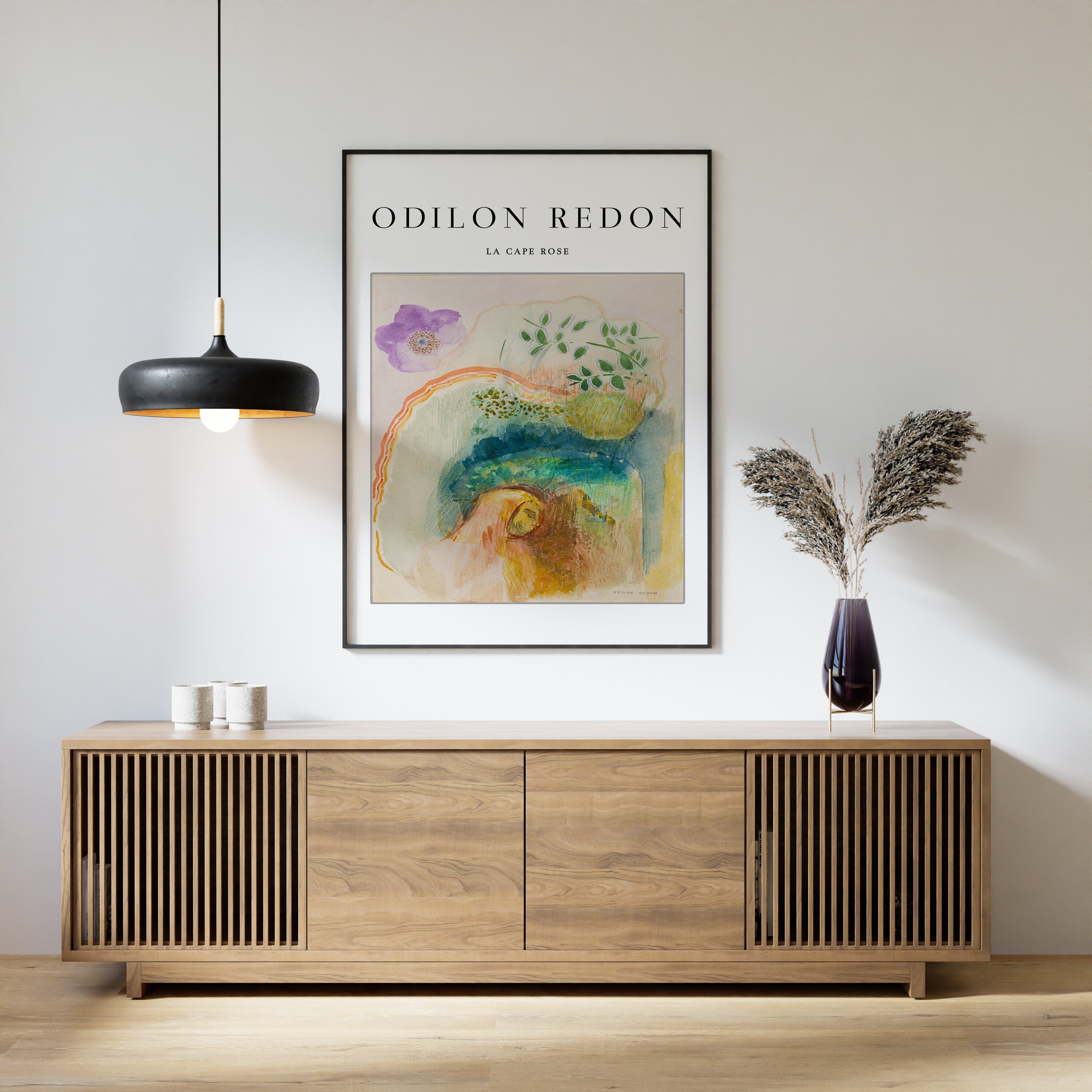 Odilon Redon Exhibition Poster La Cape Rose Floral Art - Etsy