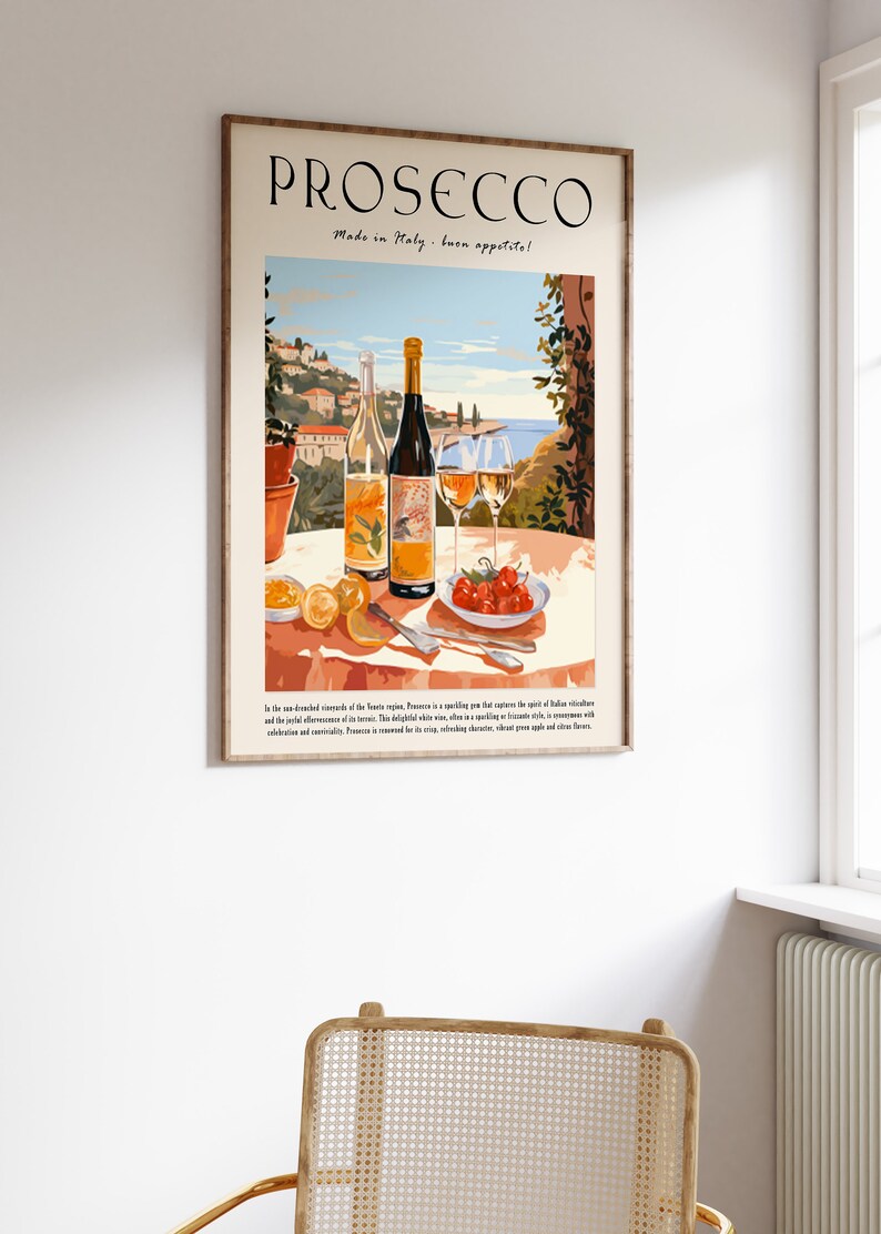 Italian Prosecco Poster, Cocktail Print, Kitchen Decor, Food and Drink ...