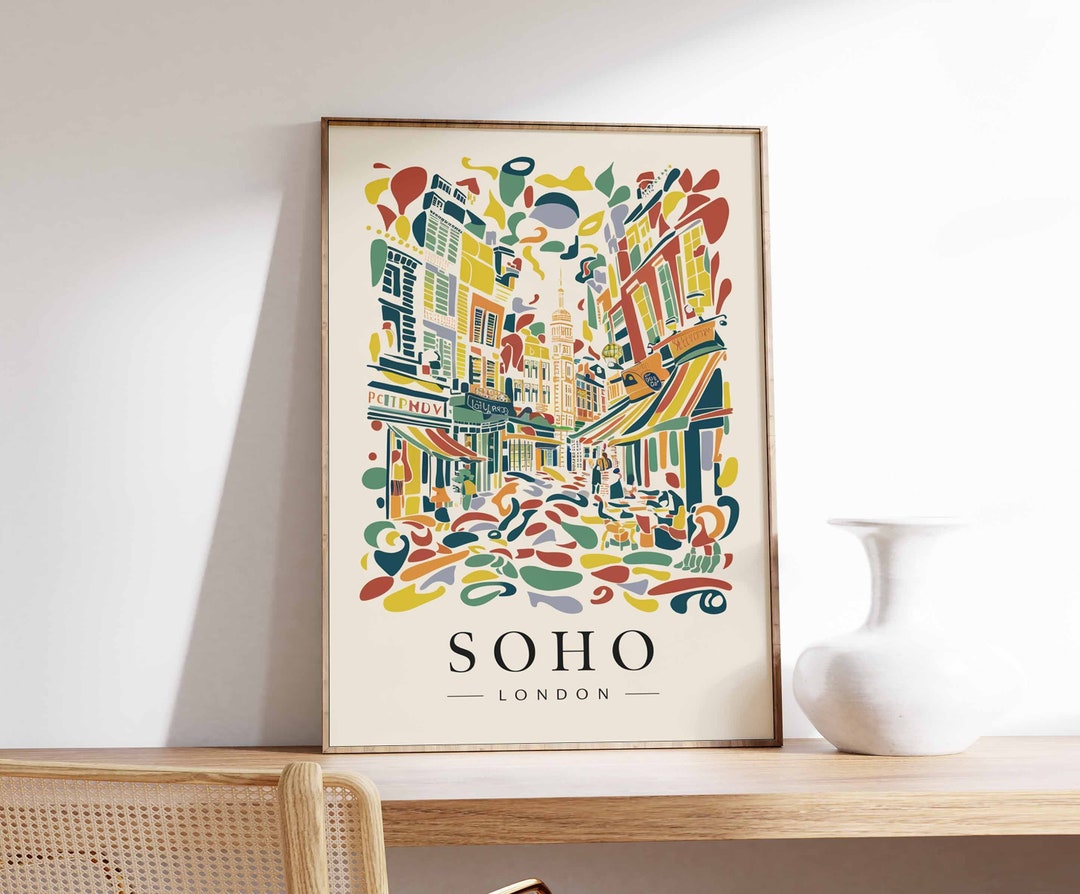 Soho Poster, London Print, London Art, London Poster, London Travel ...