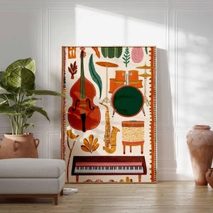 Musical Instrument Poster, Music Wall Art Print, Studio Decor, Music ...