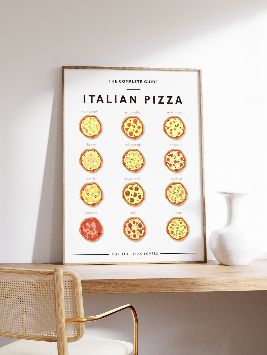 Pizza Food Art, Pizza Print, Italian Food Market Print, Food and Drink ...