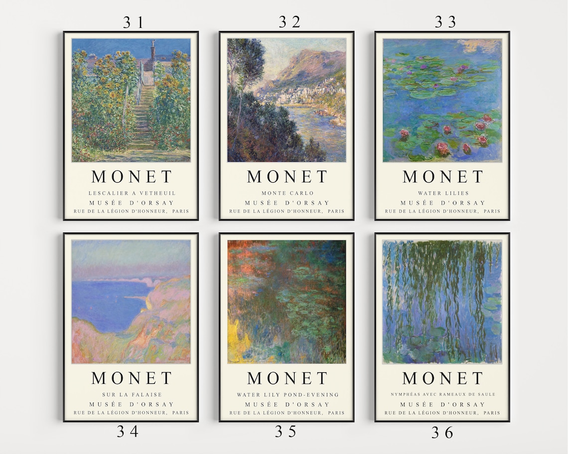 Claude Monet Poster Sets Claude Monet Print Claude Monet - Etsy