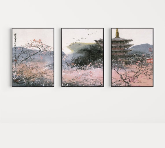 Japanese Set of 3 Posters Japanese Art Print Set Japanese - Etsy