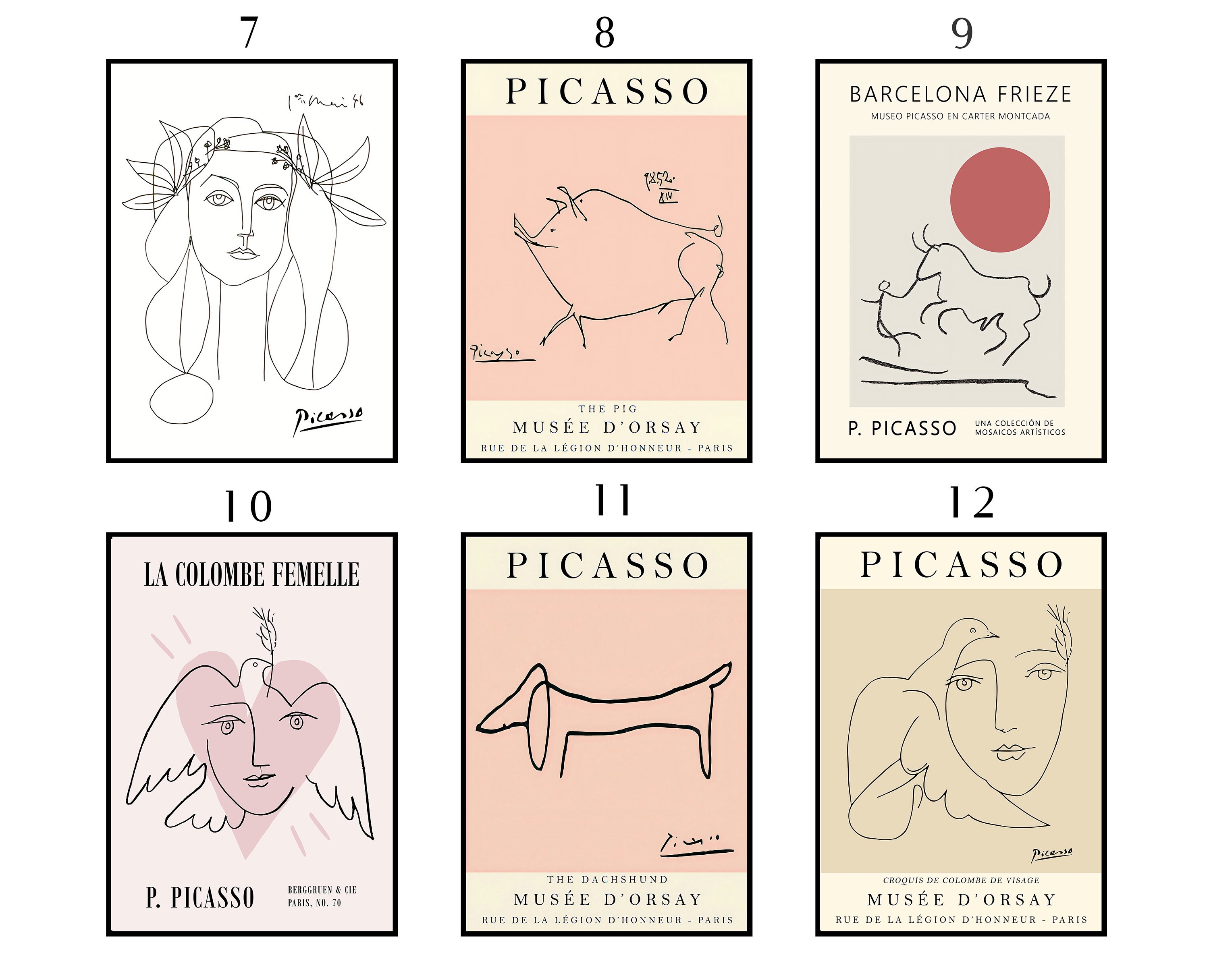 Picasso Poster Sets Picasso Print Picasso Art Exhibition - Etsy