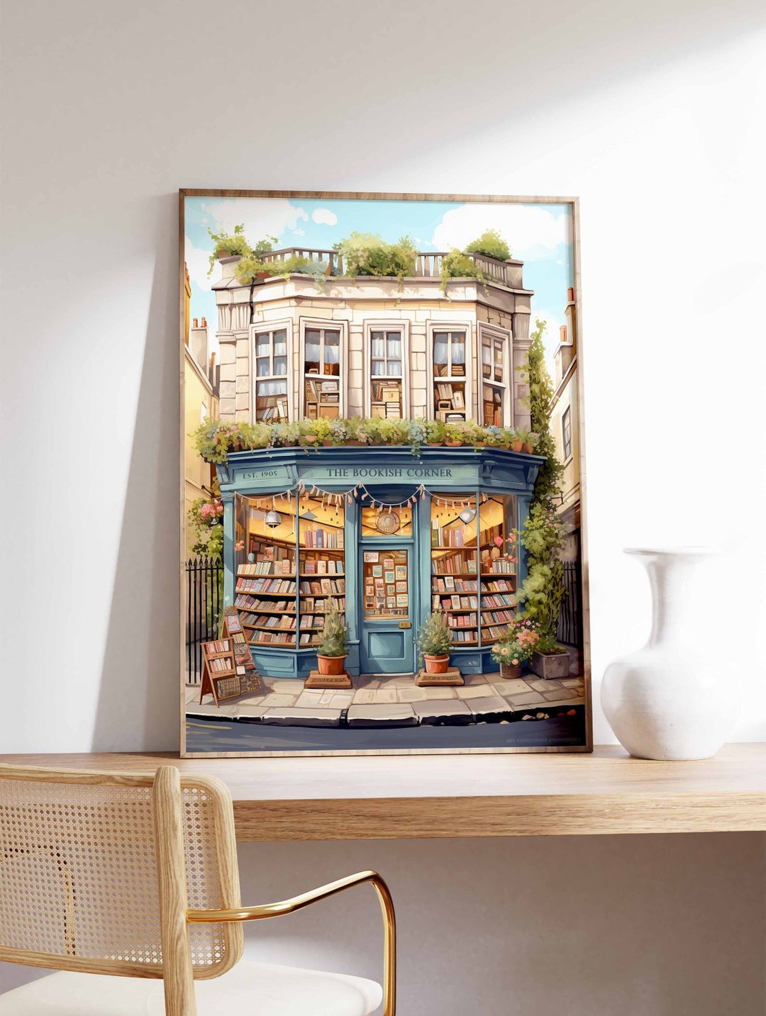 Vintage Book Store Poster, Book Shop Print, Book Lovers Gift, Reading ...