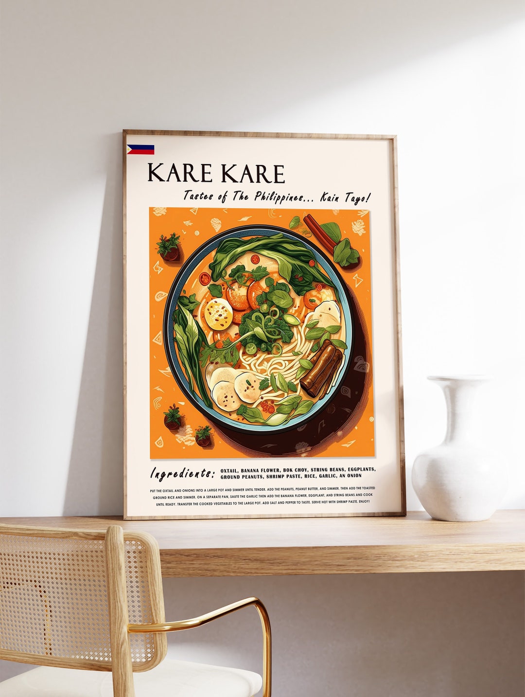 Kare Kare Filipino Food Poster, Filipino Food Print, Philippines Food ...