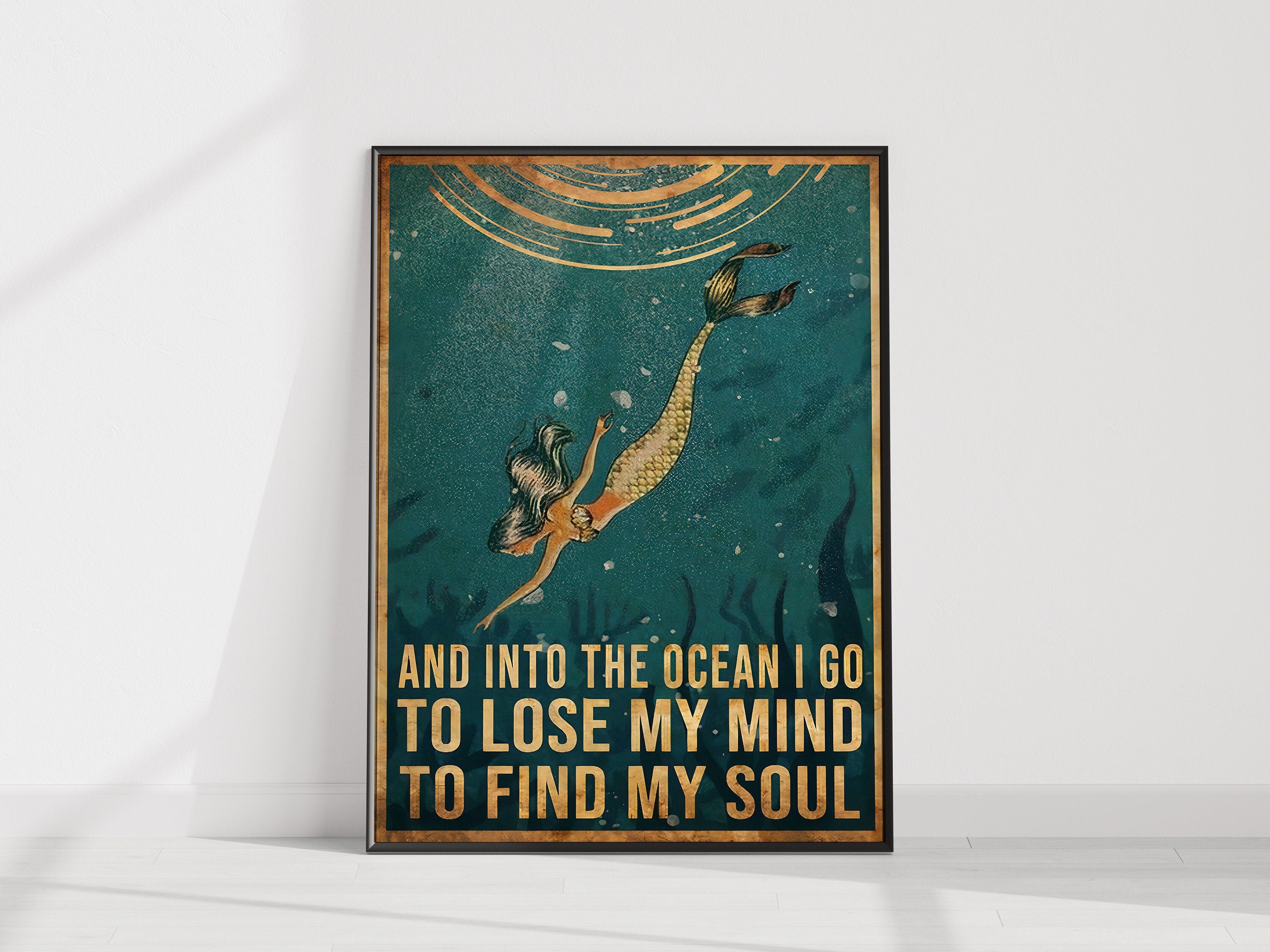 Into the Ocean I Go Poster Spiritual Yoga Poster Sea Water - Etsy UK