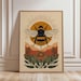 Celestial Bee Art Print, Vintage Poster, Cottagecore Decor, Honeybee ...