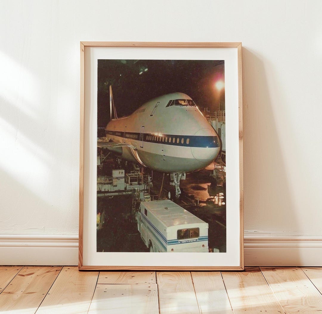 Vintage Boeing 747 Jumbo Jet Poster Print, Retro 70s Aviation ...