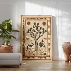 Joshua Tree Poster, Boho Desert Print, California Wall Art ...