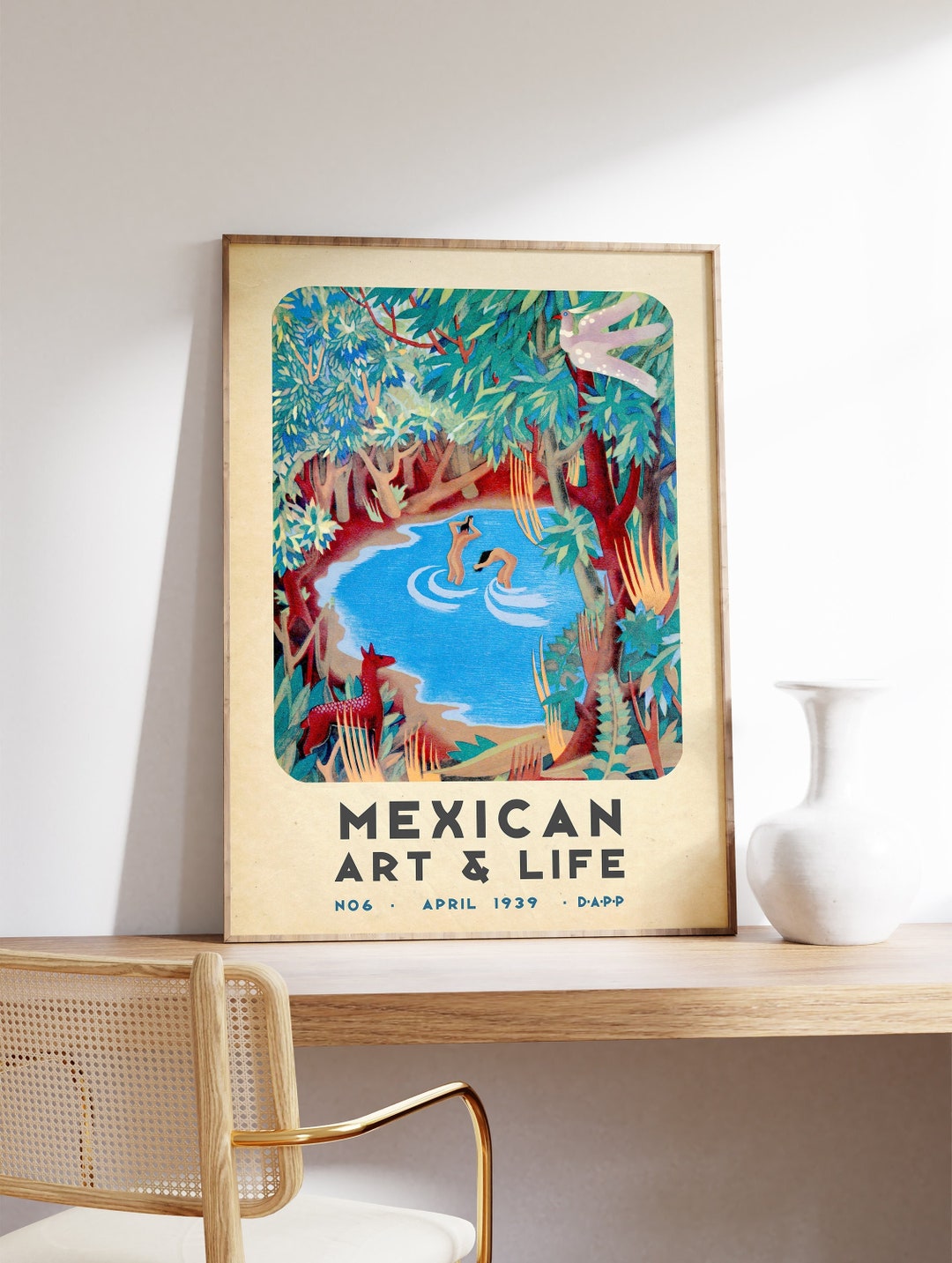 Mexican Exhibition Art Poster, Mexican Print, Floral Vintage Wall Art ...