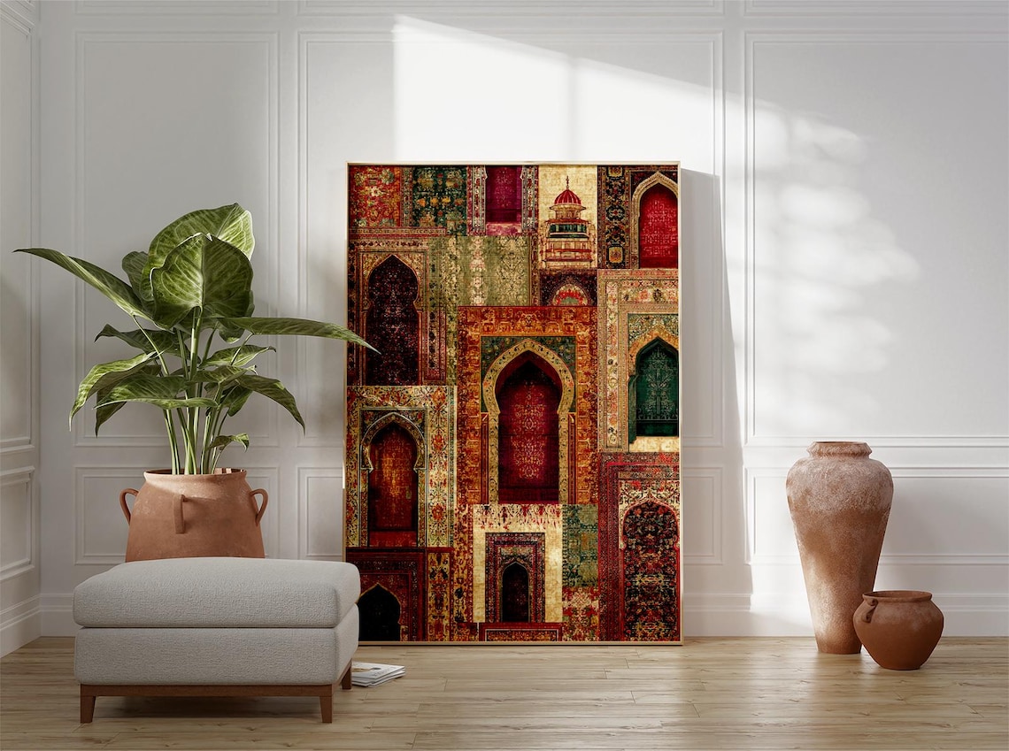 Mughal Arch Collage Poster, Persian-inspired Wall Art With Ornate ...