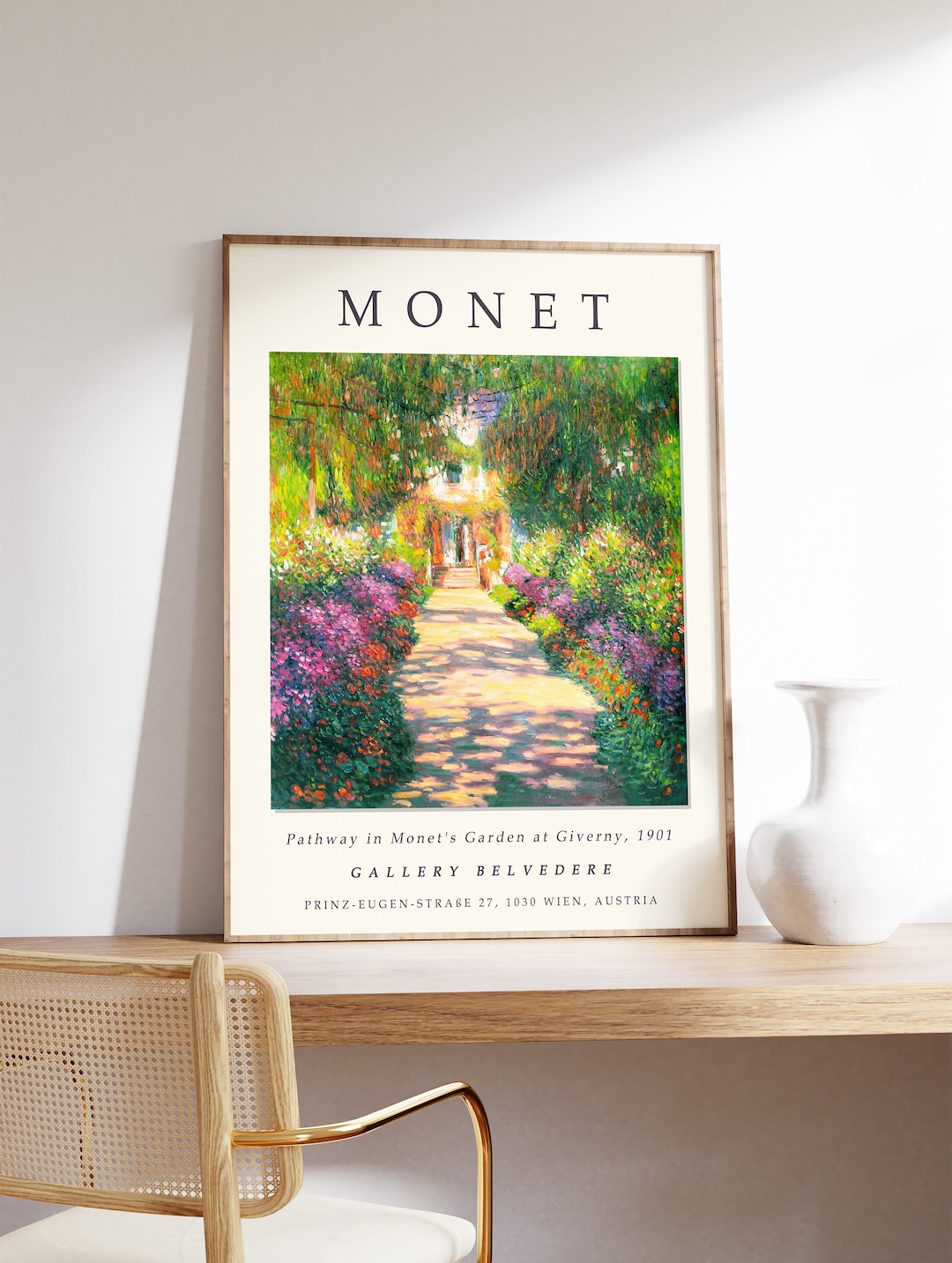 Claude Monet Poster, Pathway in Monet's Garden, Monet Print, Vintage ...