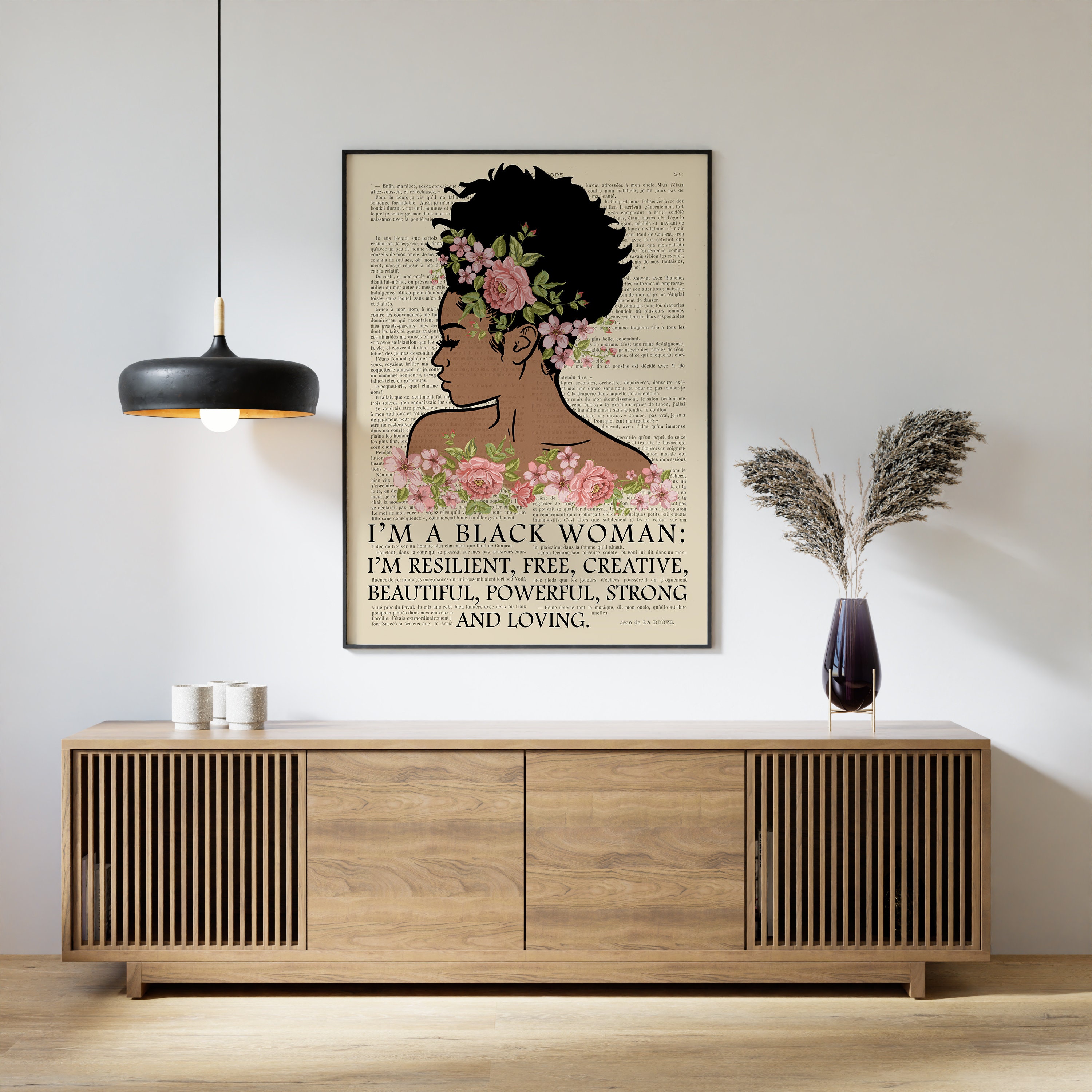 Black Female Quote Poster Afro Art Vintage Poster Vintage - Etsy