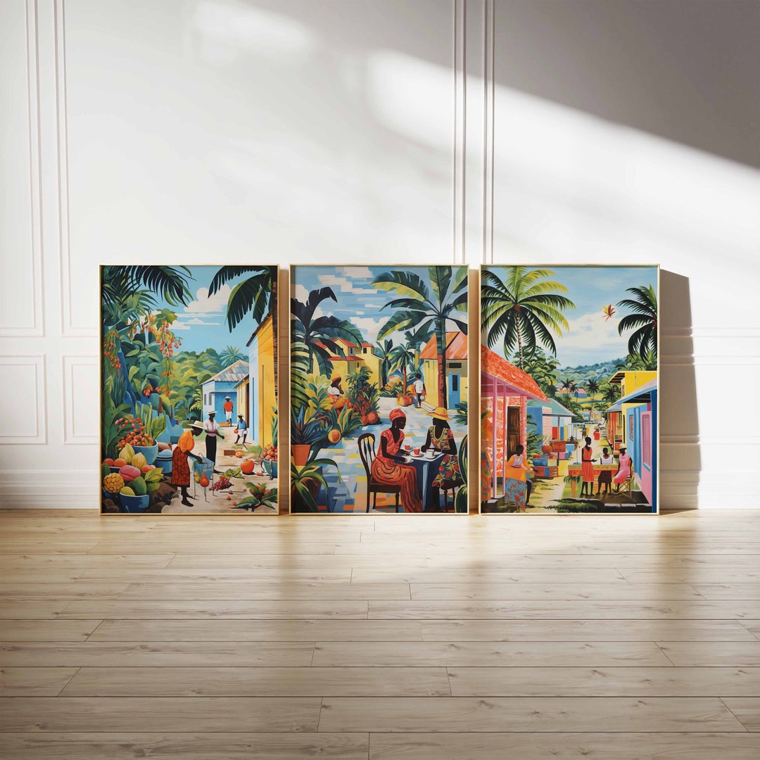 Caribbean Set of 3 Prints, Caribbean Wall Art, Tropical Decor, Exotic ...