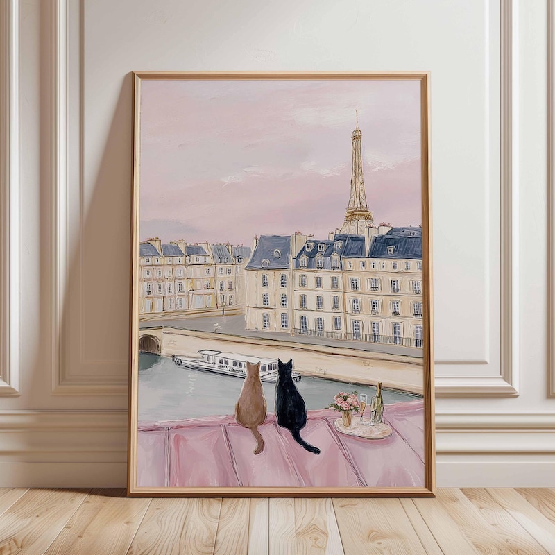 Cats in Paris Wall Art - Etsy UK