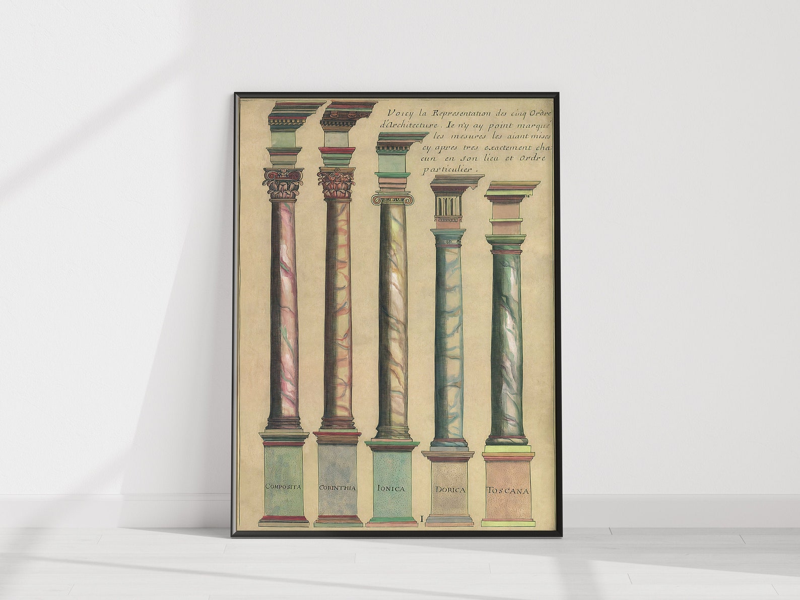 Roman Italian Columns Poster Print Art Nouveau Vintage - Etsy
