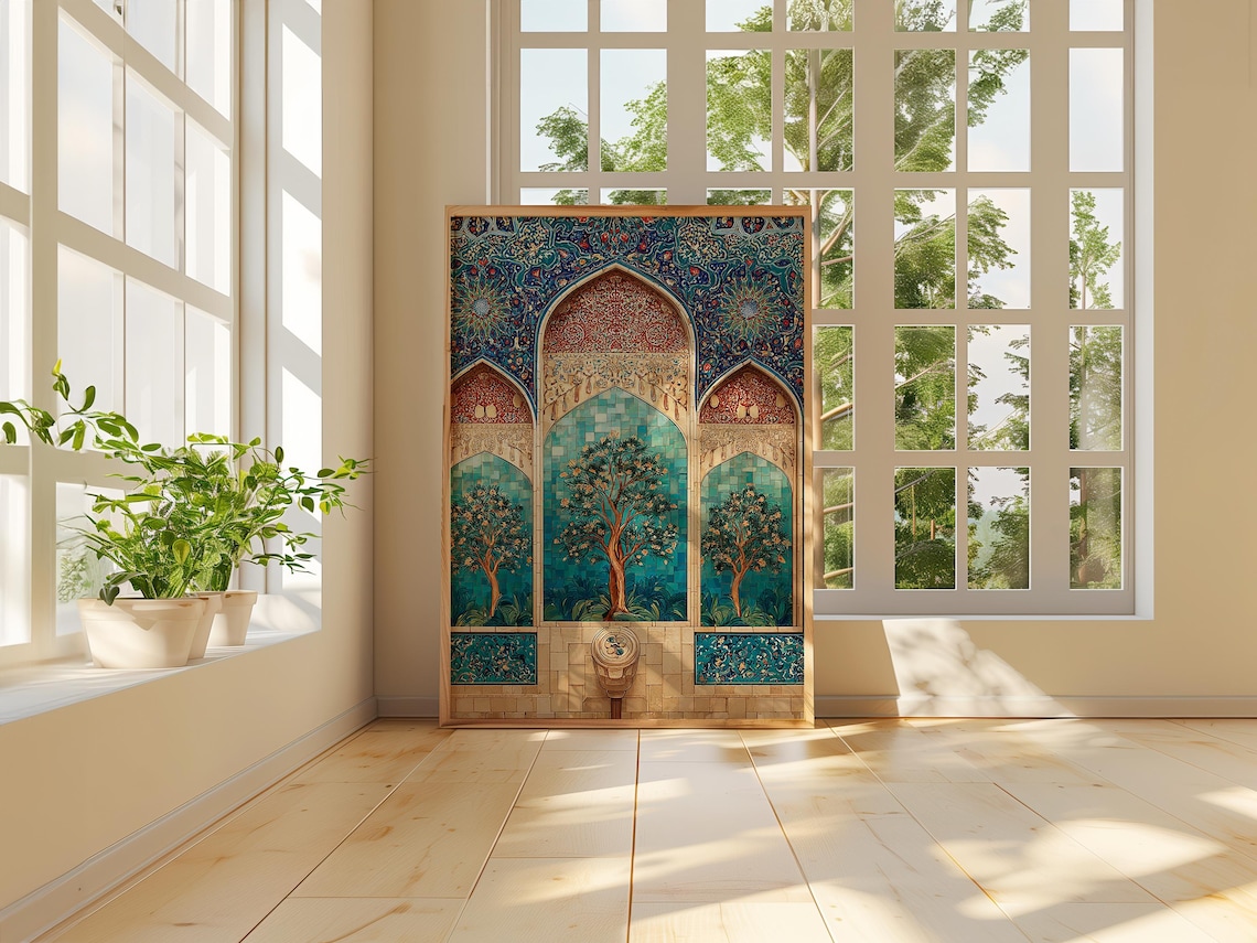 Persian Tile Art Print, Islamic Architecture Wall Art, Oriental ...