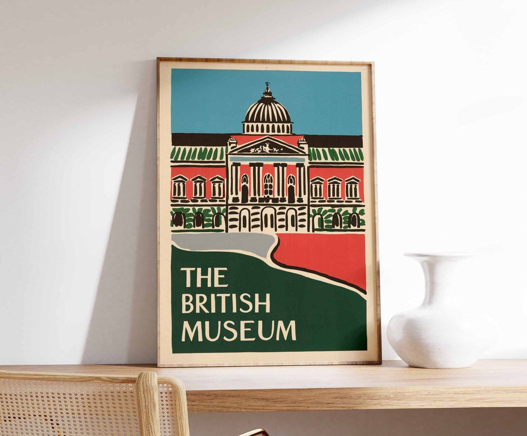 The British Museum Poster, London Print, London Art, London Poster ...