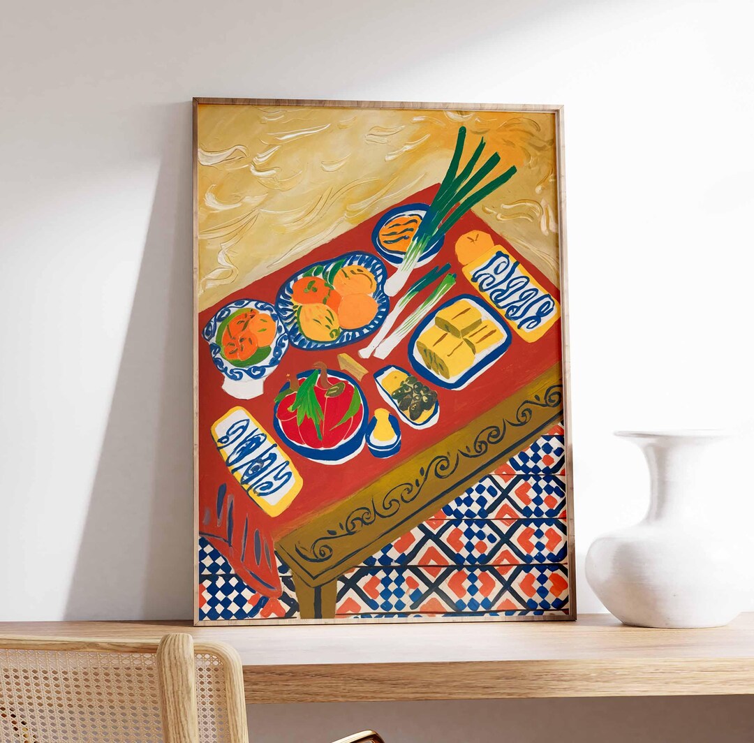 South East Asian Food Poster, Asian Decor, Oriental Print, Dinner Table ...