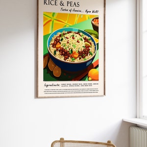 Rice and Peas Jamaican Food Poster, Caribbean Food Print, Jamaican Food ...