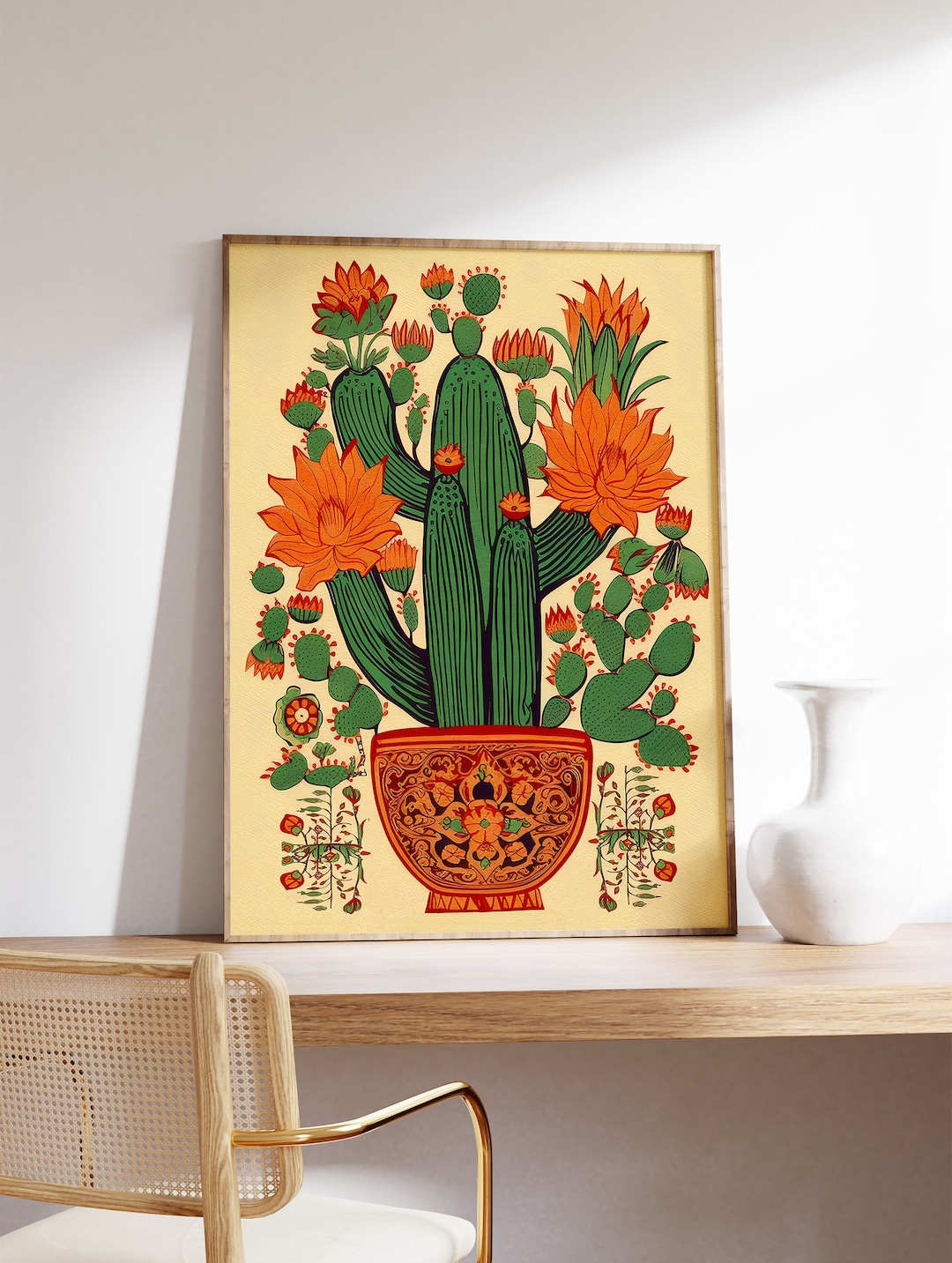 Vintage Mexican Cactus Poster, Colourful Mexican Art Prints ...