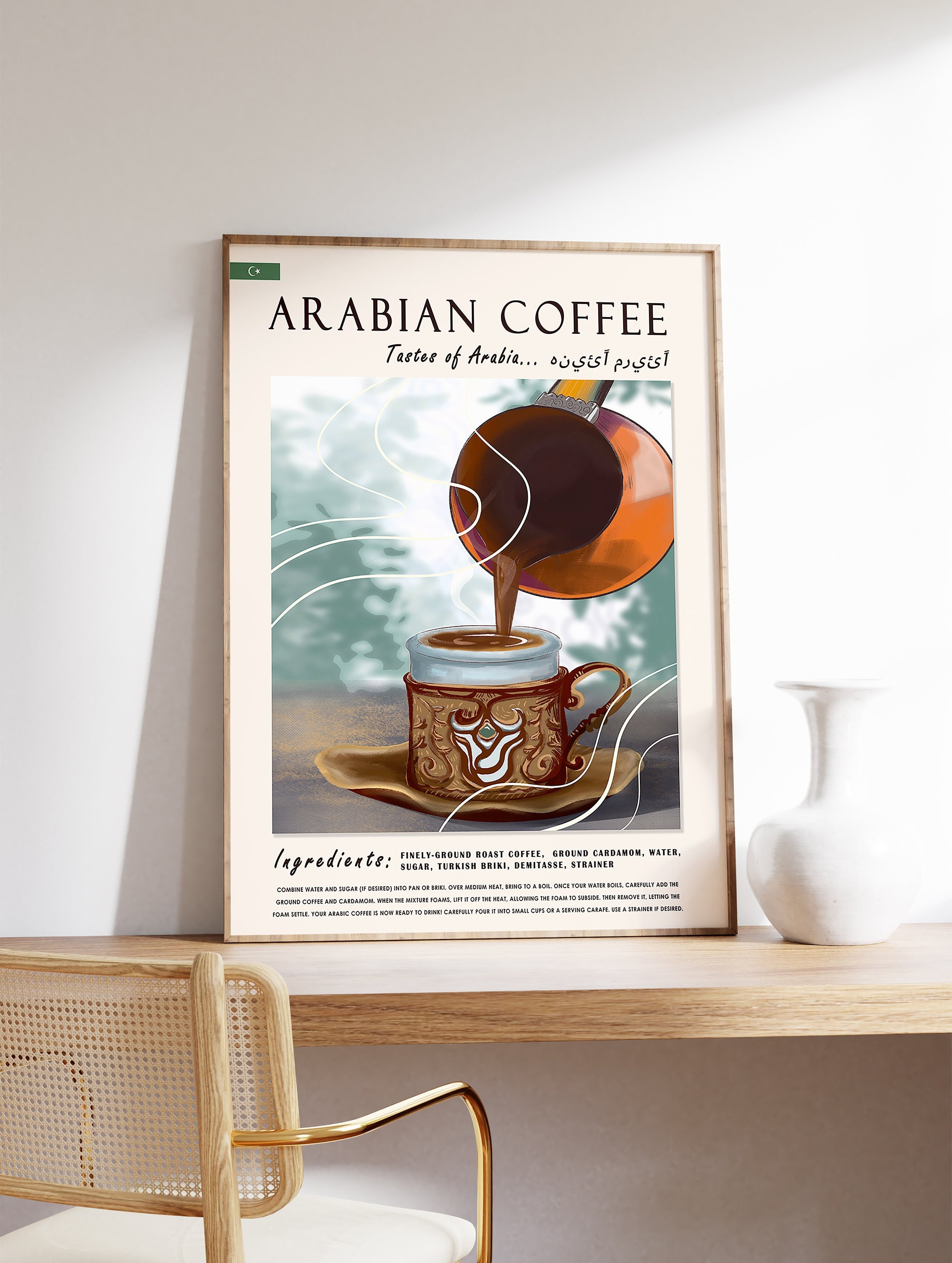 Arabic Coffee Poster, Coffee Art, Coffee Wall Art, Breakfast Print ...