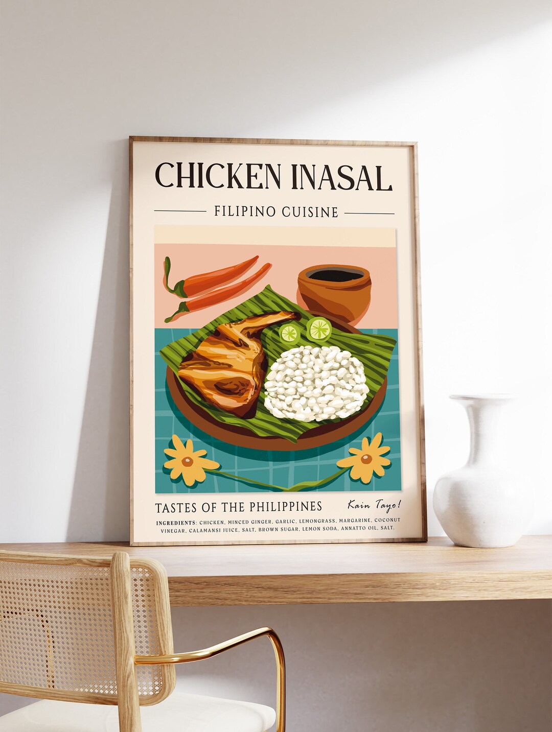 Chicken Insal Filipino Food Poster, Filipino Food Print, Philippines ...