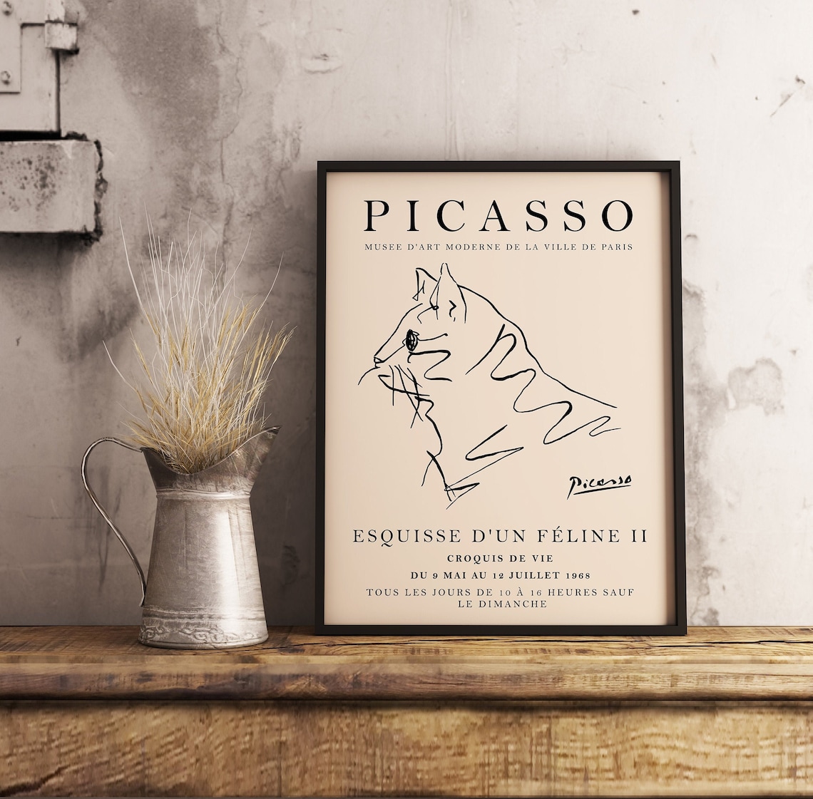 Picasso Exhibition Poster the Cat Cat Poster Cat Print | Etsy