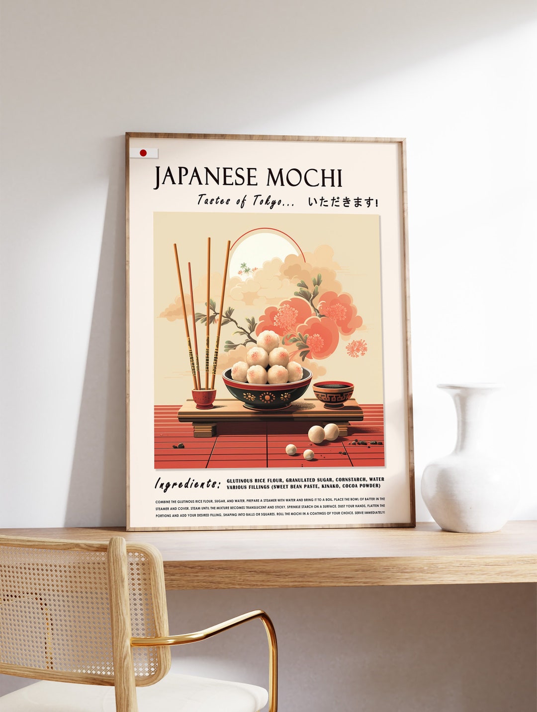 Japanese Mochi Poster, Japanese Mochi Food Print, Asian Dessert Poster ...
