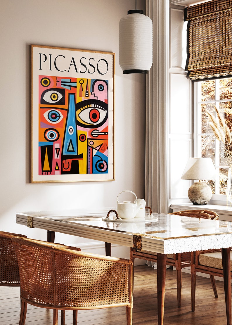 Picasso Abstract Faces Exhibition Poster, Boho Wall Print, Picasso Wall ...