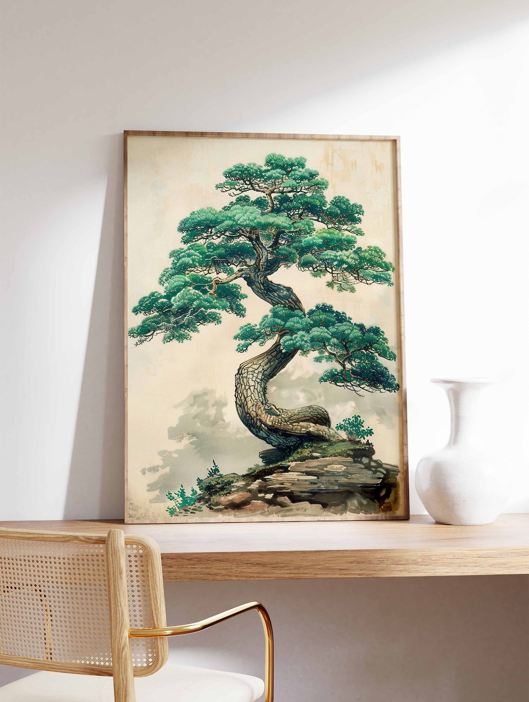 Bonsai Tree Poster, Japanese Bonsai Print, Japanese Floral Print ...