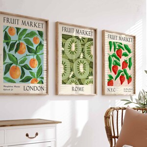 Fruit Market Prints, Kitchen Food Art, Set of 3 Posters - Etsy