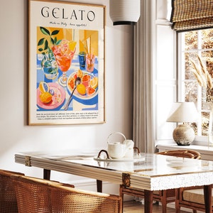 Italian Gelato Poster, Dessert Food Print, Kitchen Decor, Food and ...