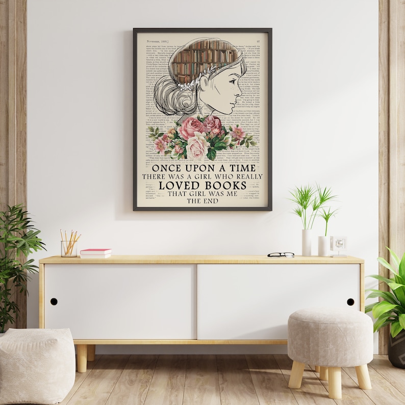 Book Lovers Poster Floral Poster Print Vintage Print - Etsy UK