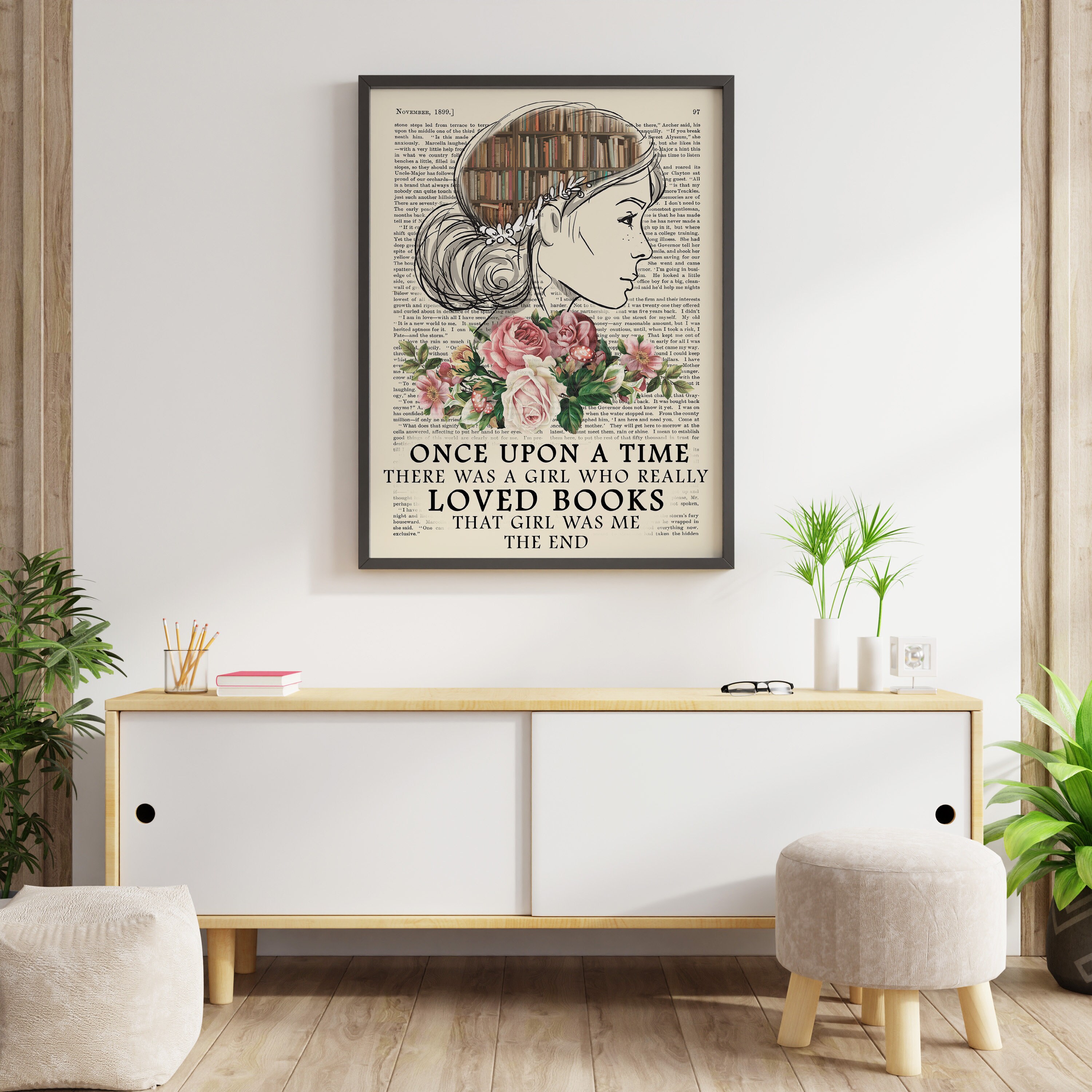 Book Lovers Poster Floral Poster Print Vintage Print - Etsy UK