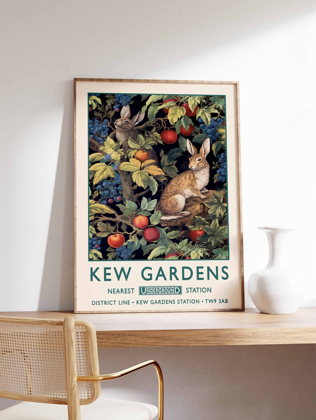 William Morris Rabbit Print, Kew Gardens Print, London Print, William ...