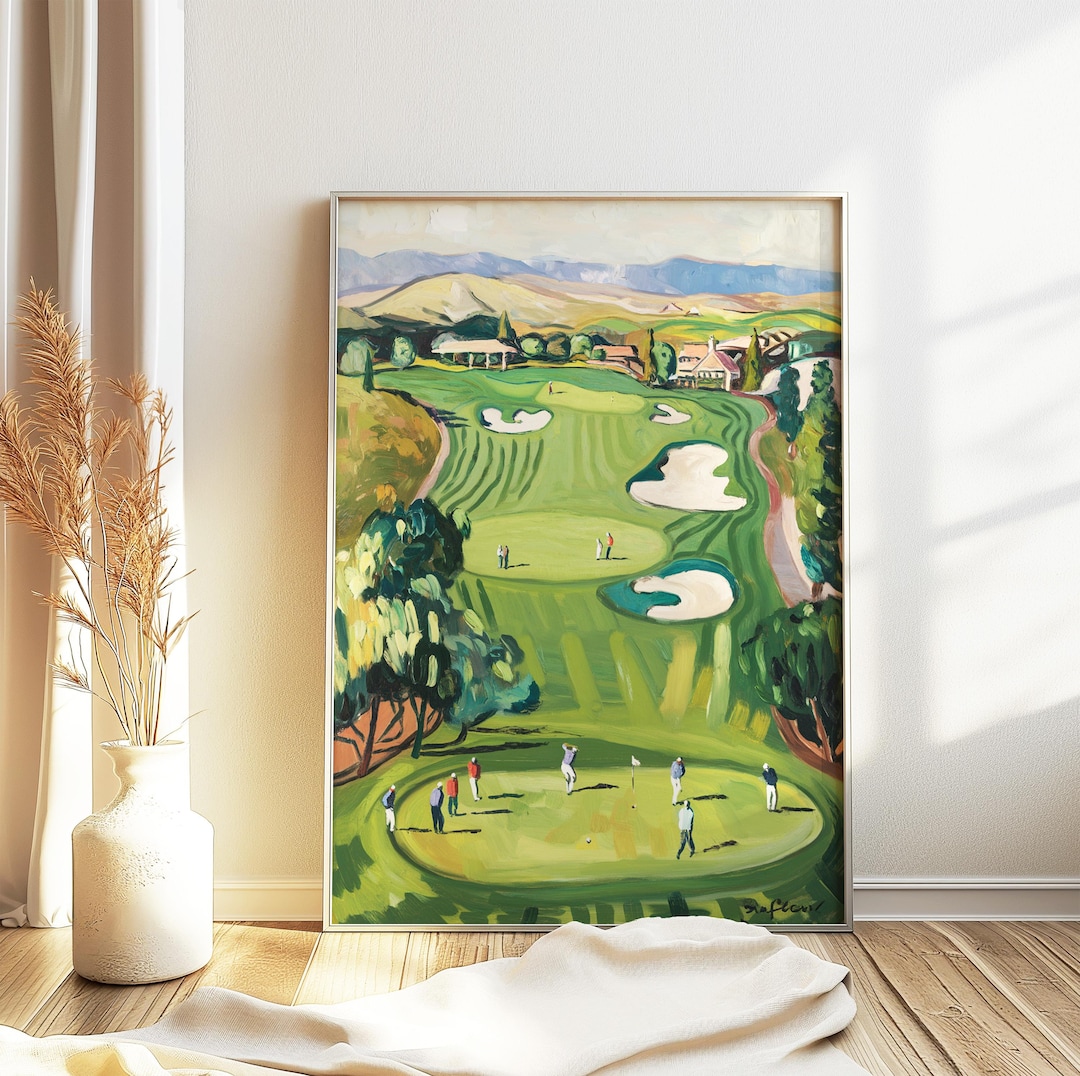 Golf Wall Art, Golf Course Art, Sporting Print, Minimalist Art, Floral ...