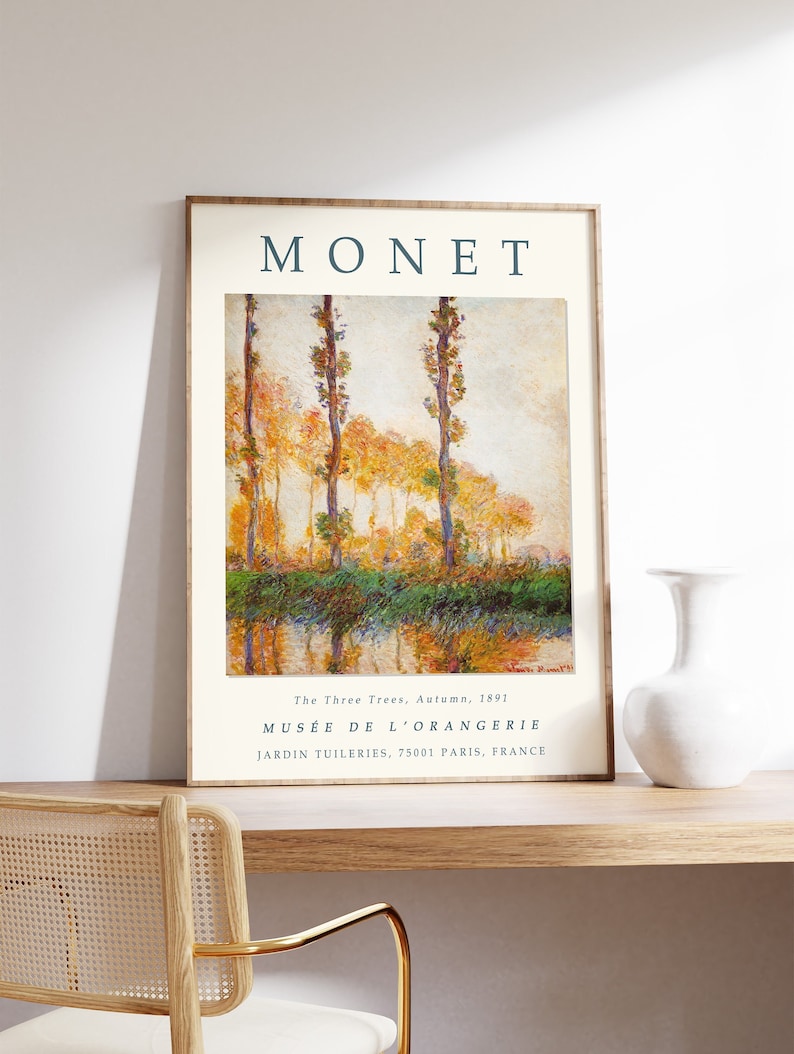 Claude Monet 'the Three Trees' Poster, Vintage French Art Print - Etsy