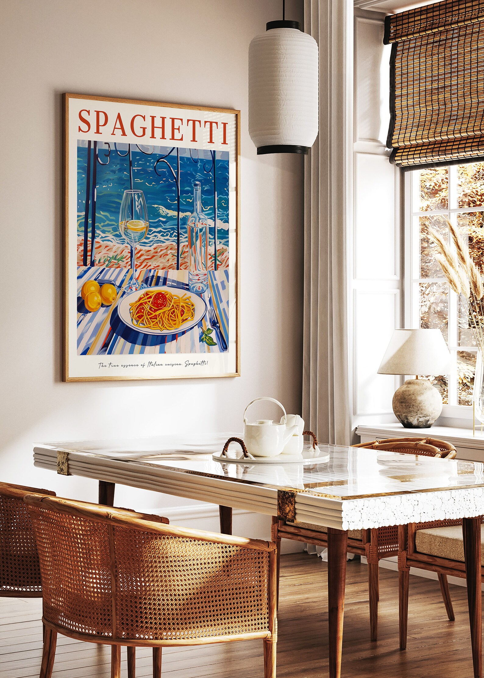Spaghetti Poster, Food Print, Italian Food Art, Pasta Art, Cafe Decor ...