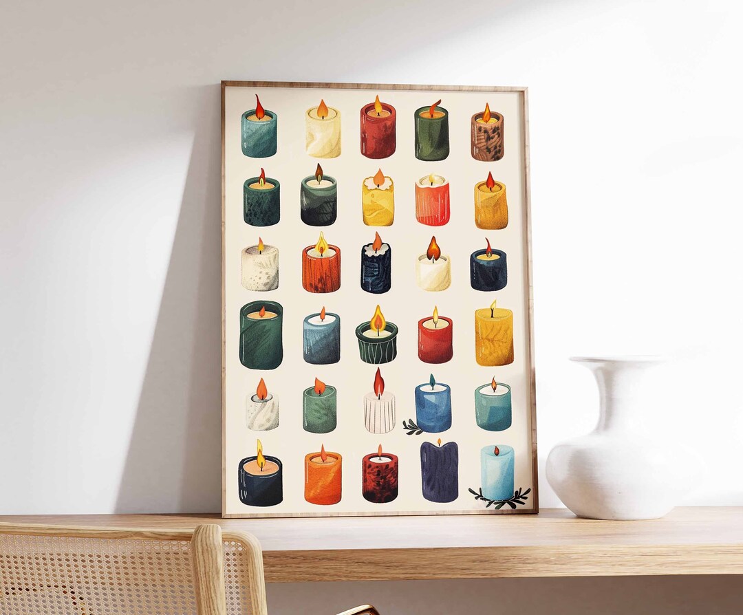 Candle Poster, Candle Art, Home Decor Poster, Scented Candle Wall Art ...