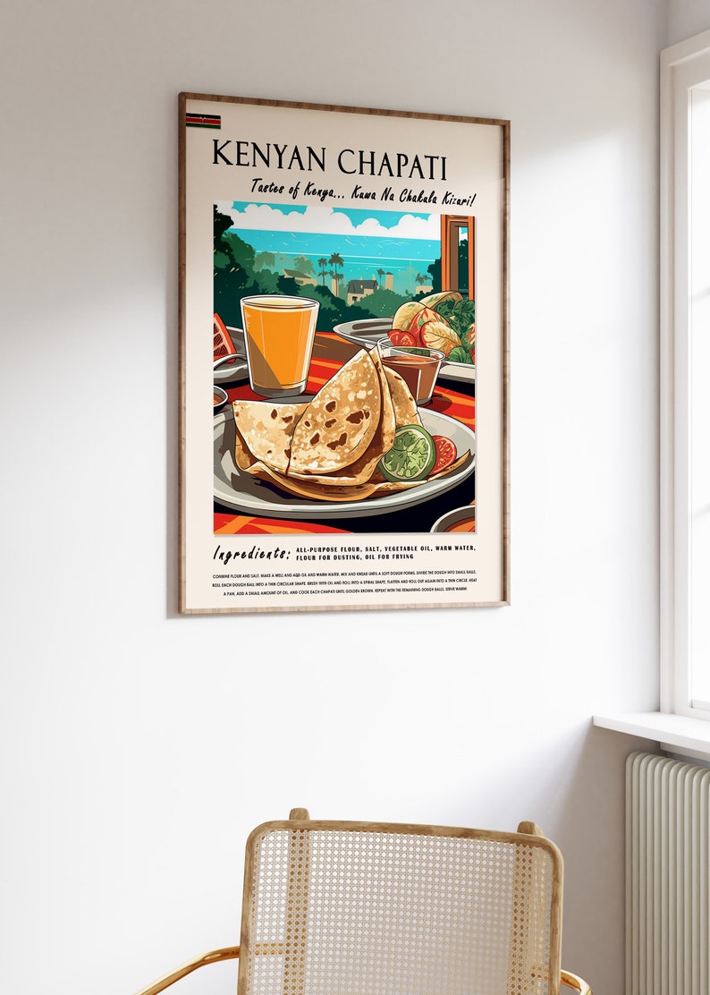 Kenyan Chapati Bread Food Poster, African Kitchen Decor - Etsy