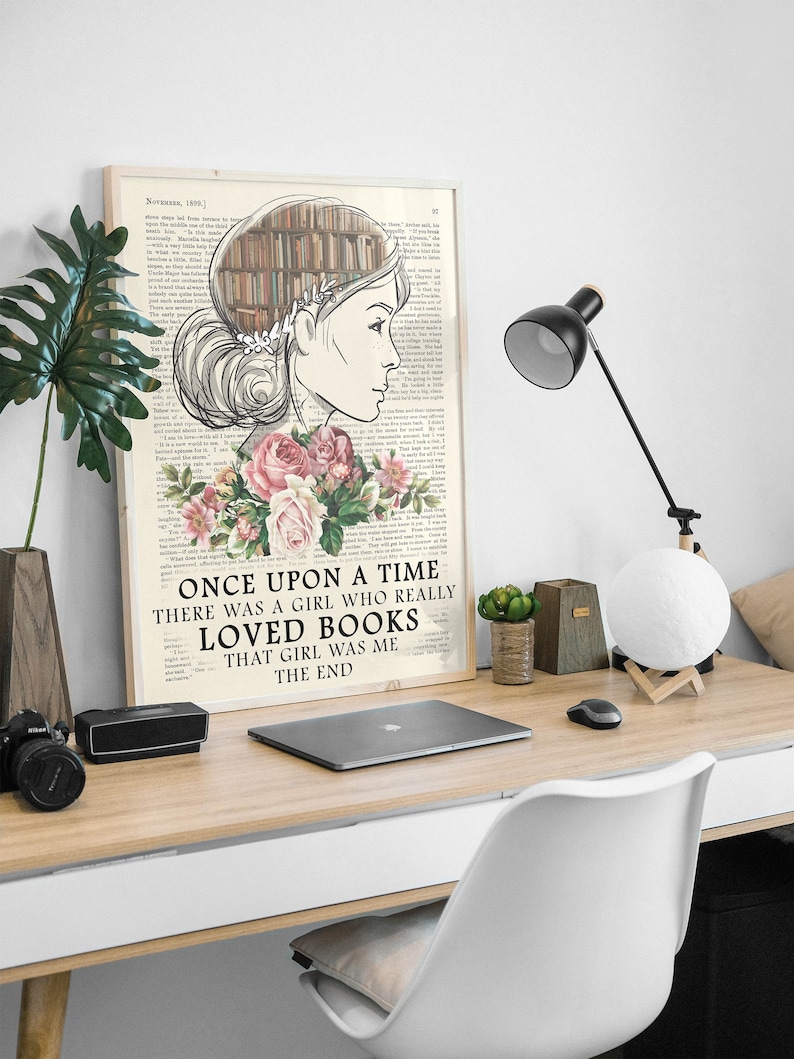 Book Lovers Poster Floral Poster Print Vintage Print - Etsy UK