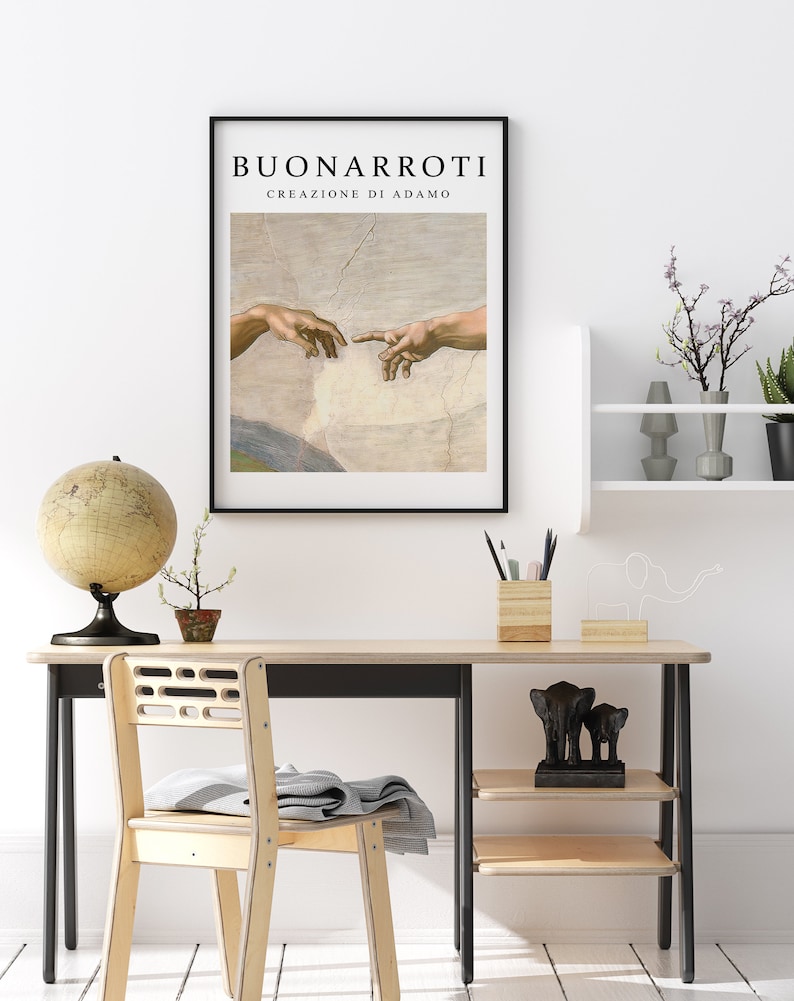 The Creation of Adam Michelangelo Classical Art Spiritual - Etsy