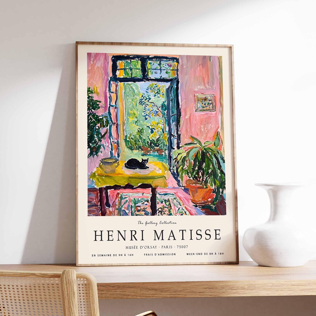 Henri Matisse Cat Poster, Vintage Animal Art Print, French Exhibition ...