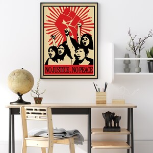 No Justice No Peace Poster, Civil Rights Art Print - Etsy