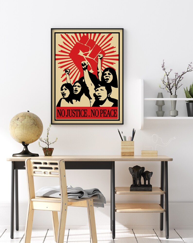 No Justice No Peace Poster, Civil Rights Art Print - Etsy
