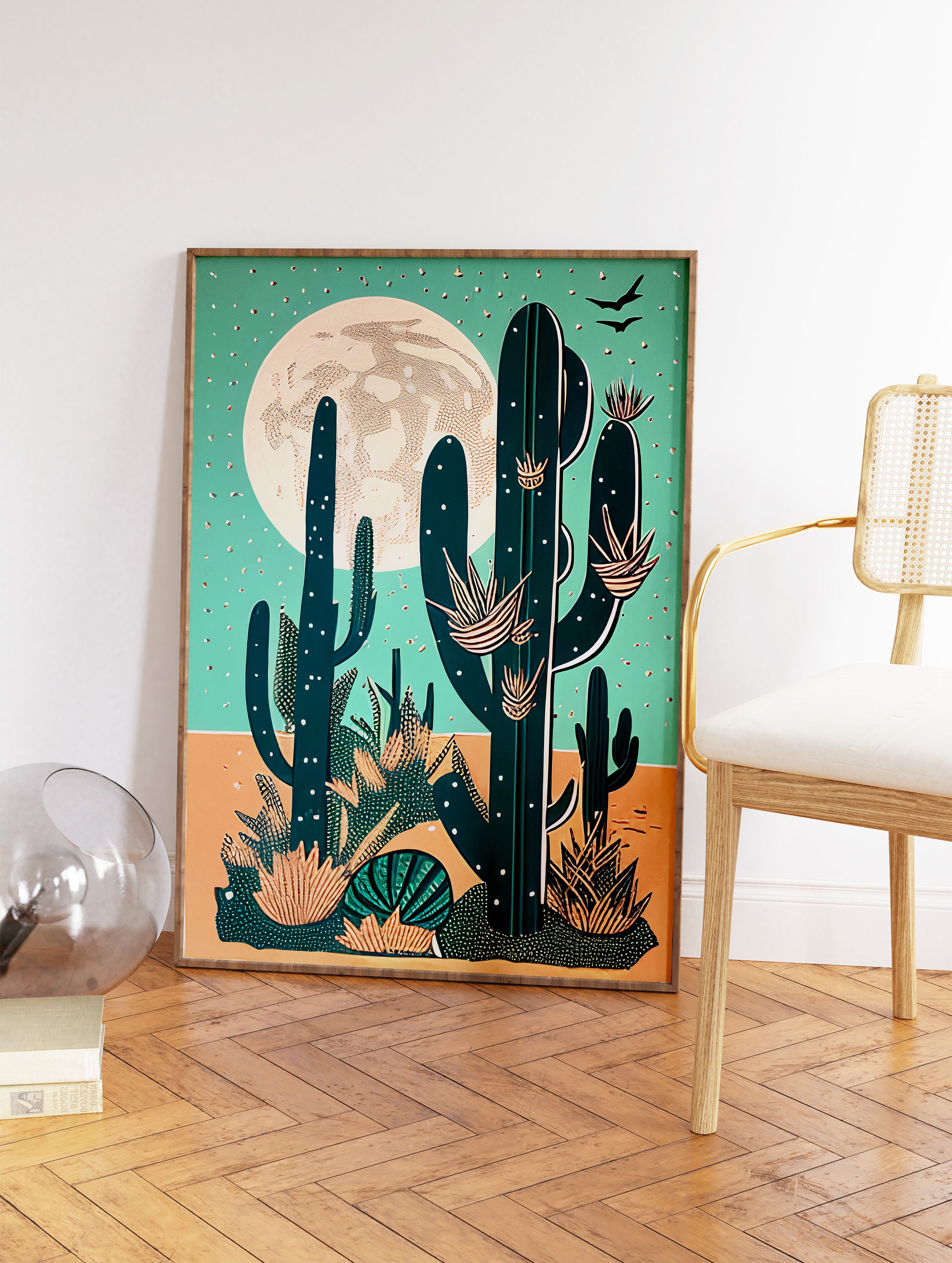 Mexican Cactus Poster Mexican Art Print Floral Wall Art - Etsy