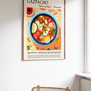 Spannish Gazpacho Food Poster, Spanish Food Print, Spain Decor, Kitchen ...